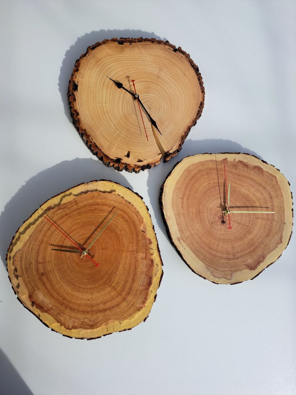 Wood Slice Clock Farmhouse Clock Rustic Wall Clock Wooden - Etsy