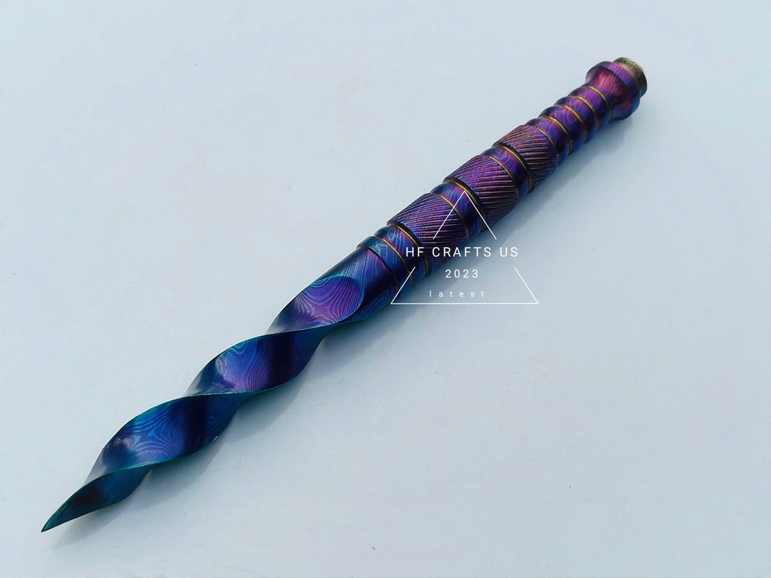 Handmade Damascus Steel Tri Edge Dagger ,anodized Multi Colour Tri Edge ...