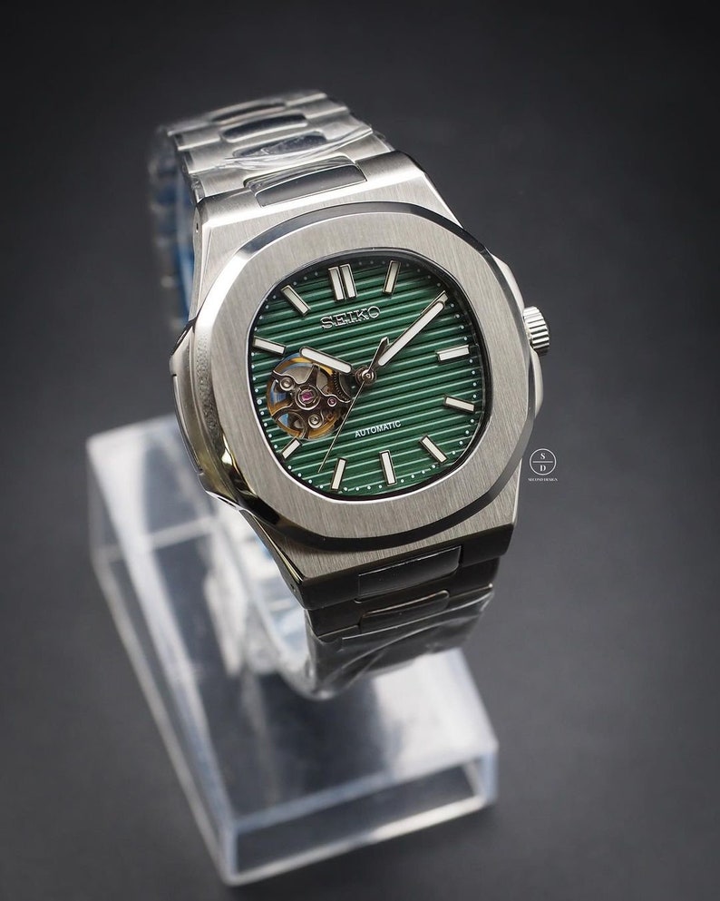 Seiko Mod Patek Green Open-heart - Etsy