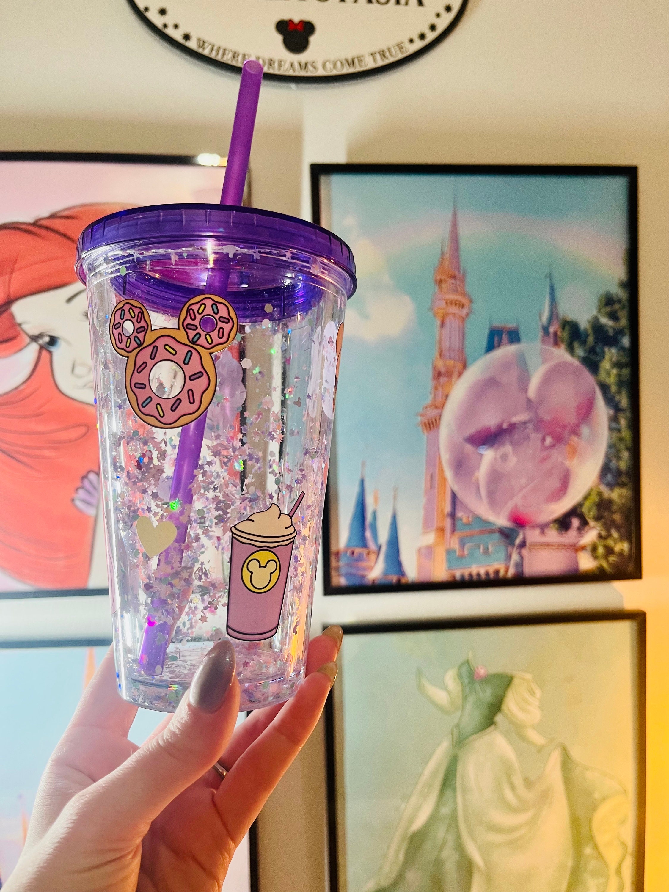 Disney Parks Snowglobe Cup Pink or Purple - Etsy
