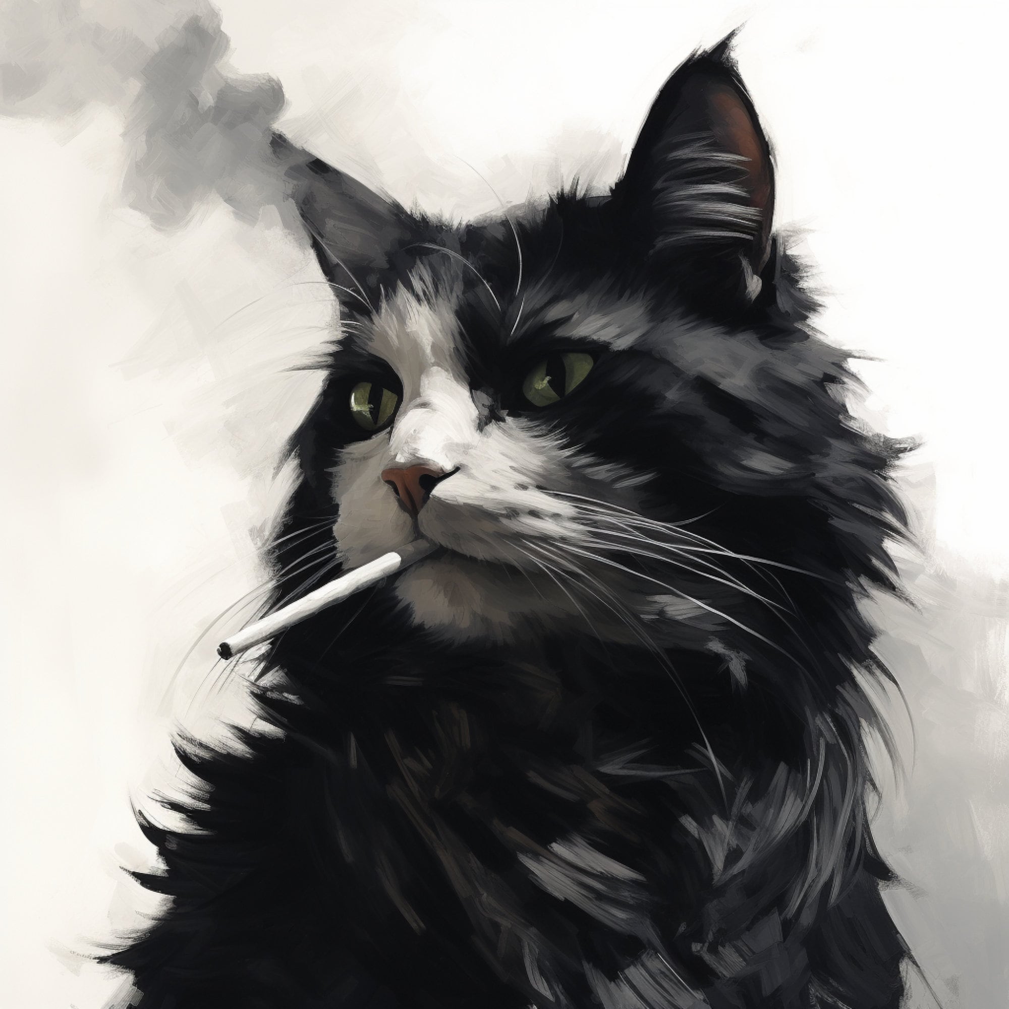 Cat Smoking Cigarette Shirt