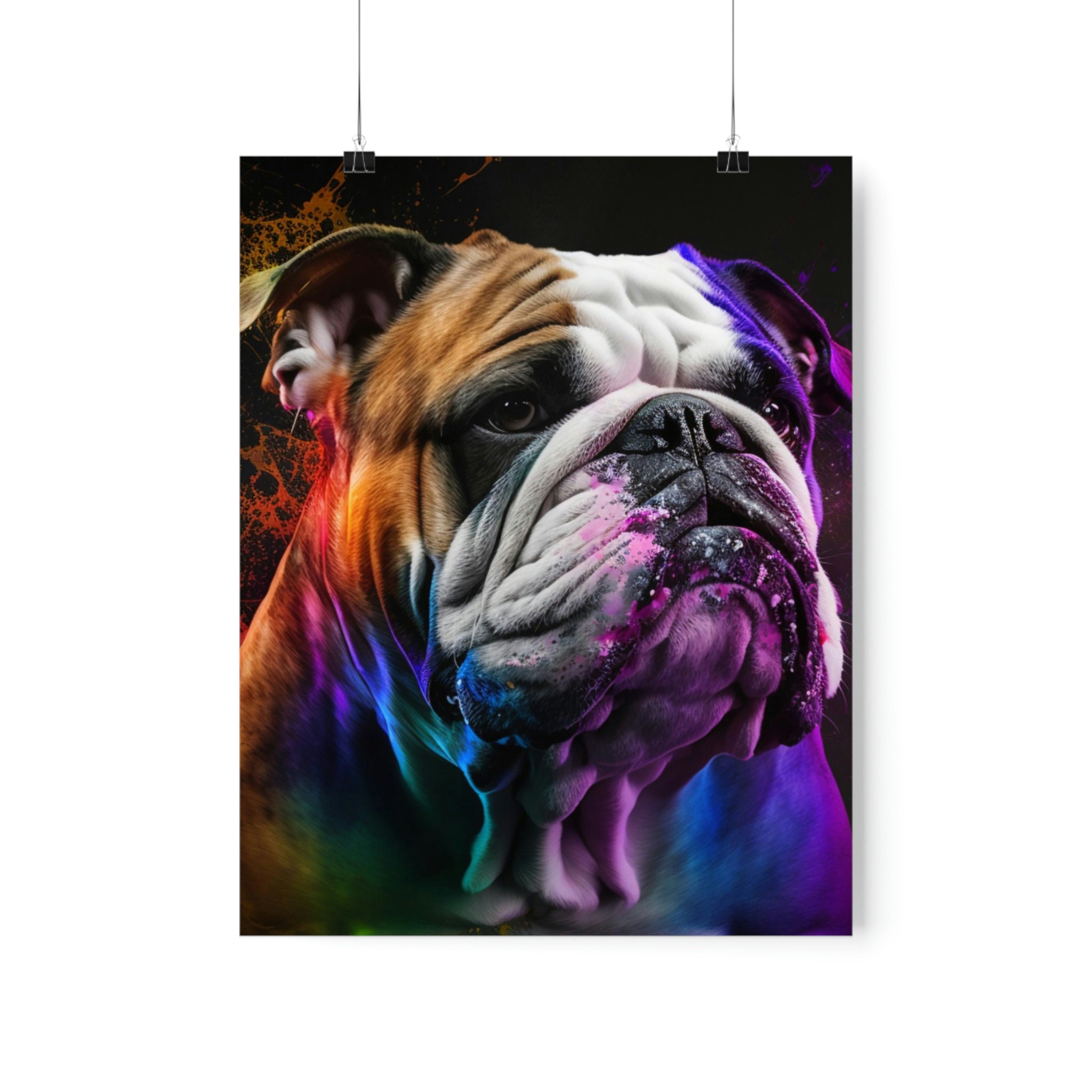 English Bulldog Poster Custom Bulldog Print Bulldog Wall - Etsy