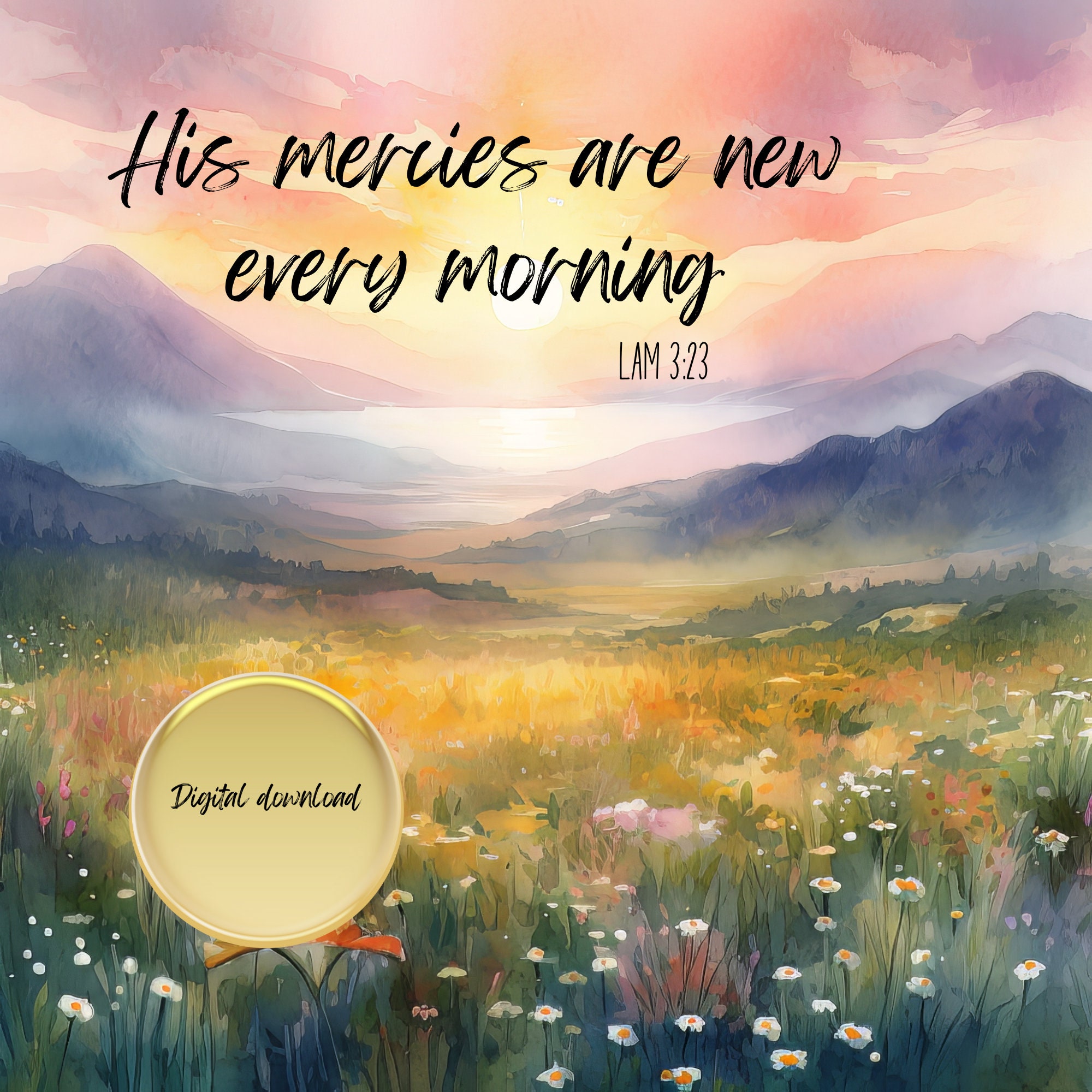 Watercolor Bible Verse Digital Download Printable, Scripture Wall Art ...