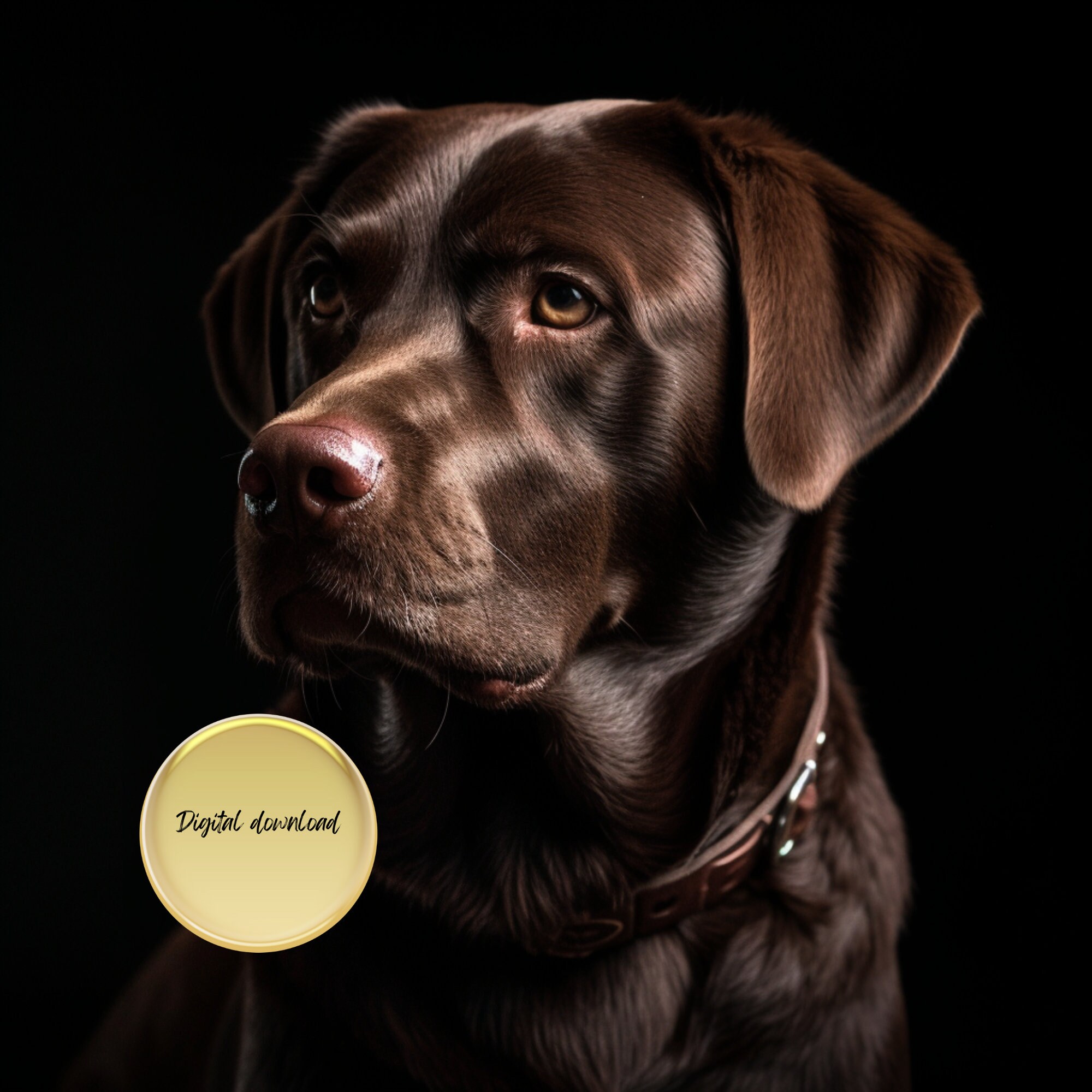 Chocolate Labrador Portrait Digital Download Bundle, Gift for Man Cave ...