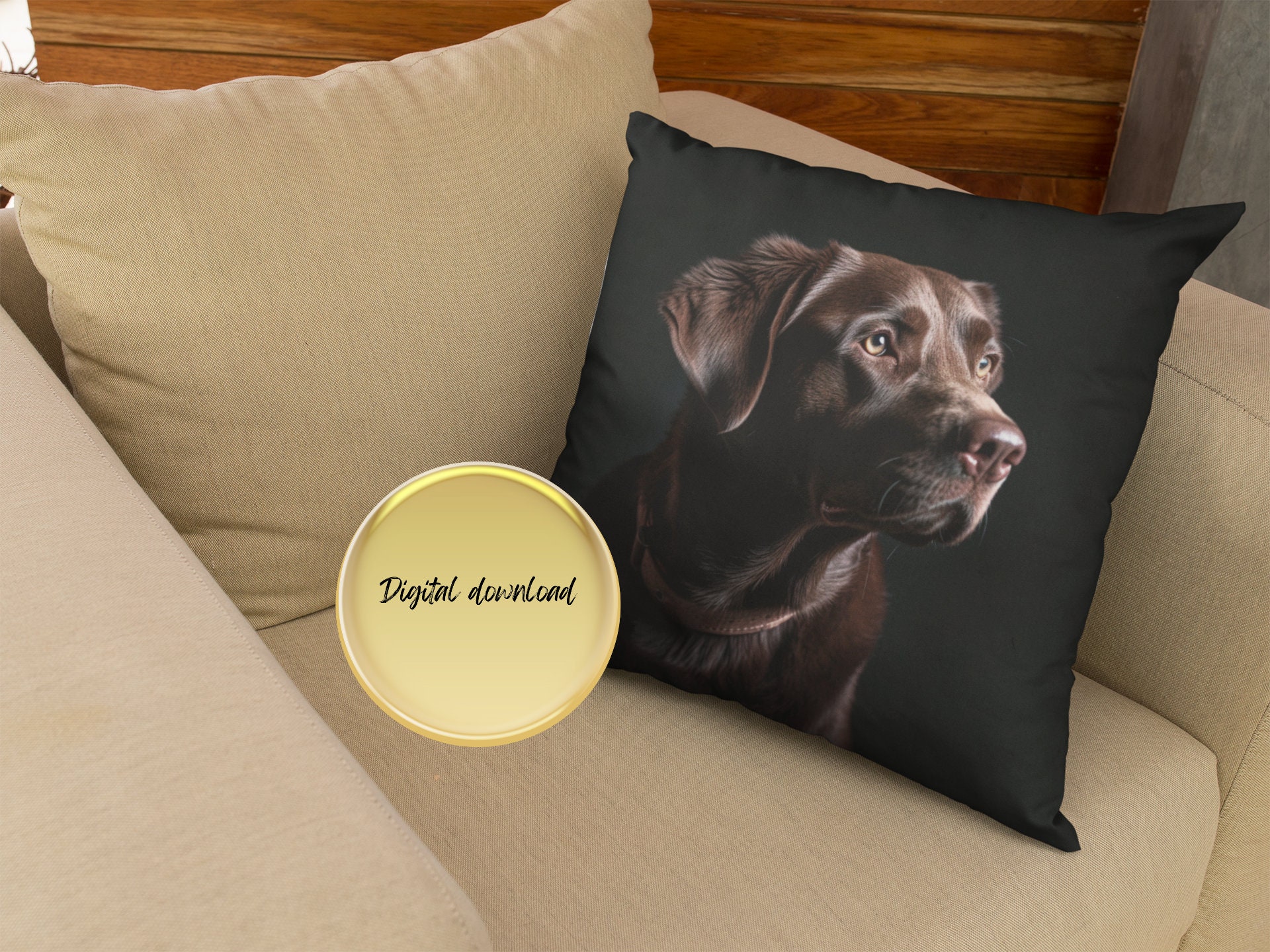 Chocolate Labrador Portrait Digital Download Bundle, Gift for Man Cave ...