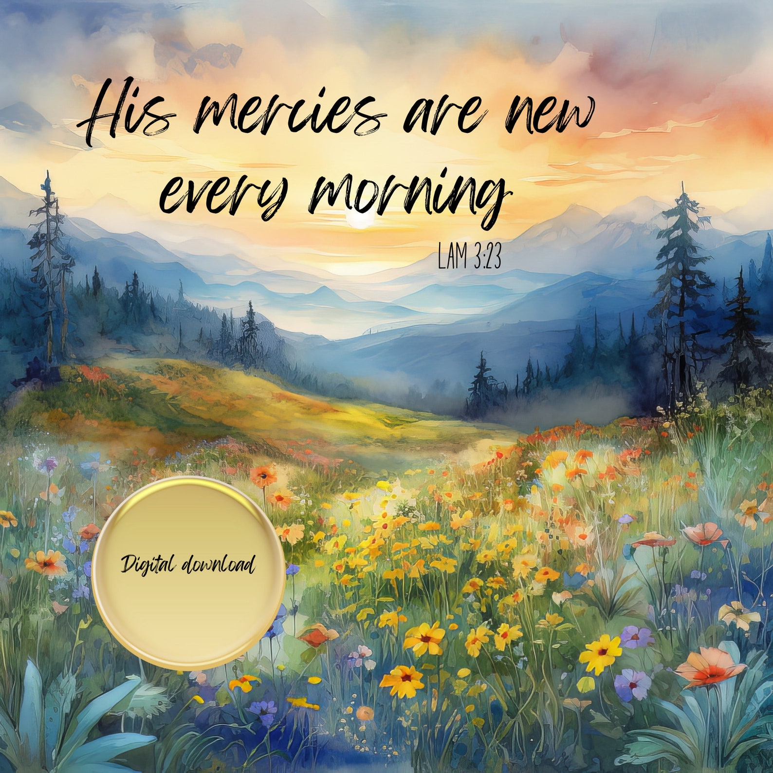 Watercolor Bible Verse Digital Download Printable, Scripture Wall Art ...