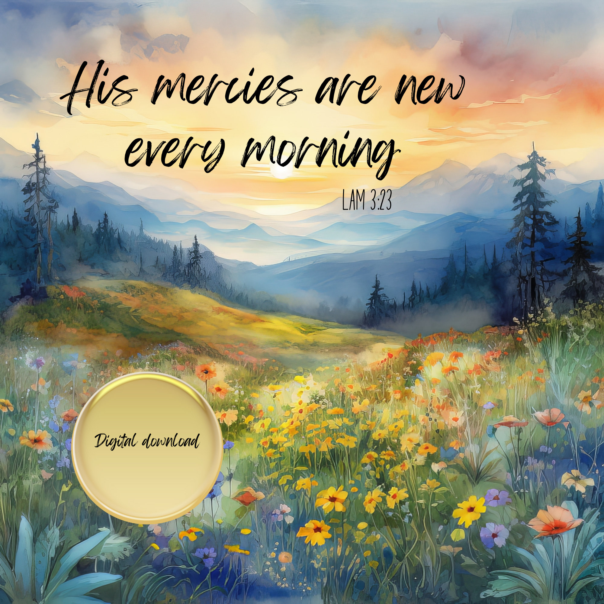 Watercolor Bible Verse Digital Download Printable, Scripture Wall Art ...