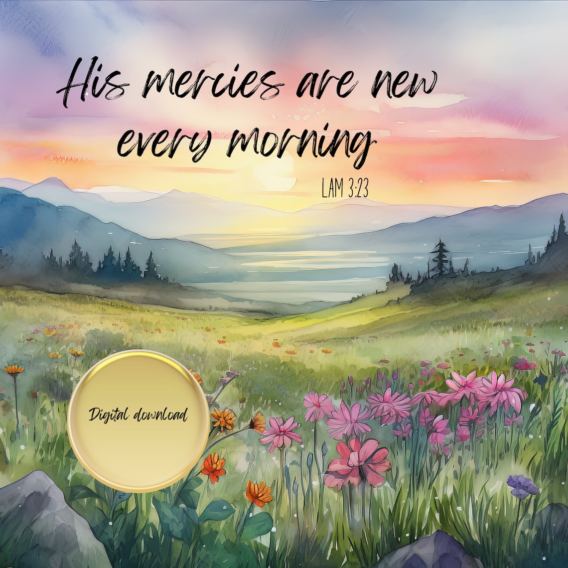 Watercolor Bible Verse Digital Download Printable, Scripture Wall Art ...