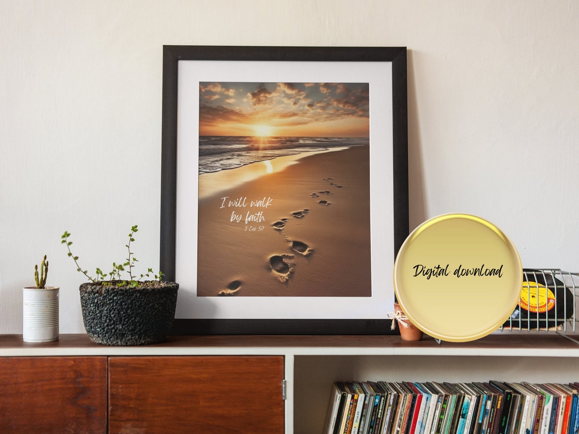 Walk in Faith Digital JPG Download, Scripture Quote, Scripture Wall Art ...