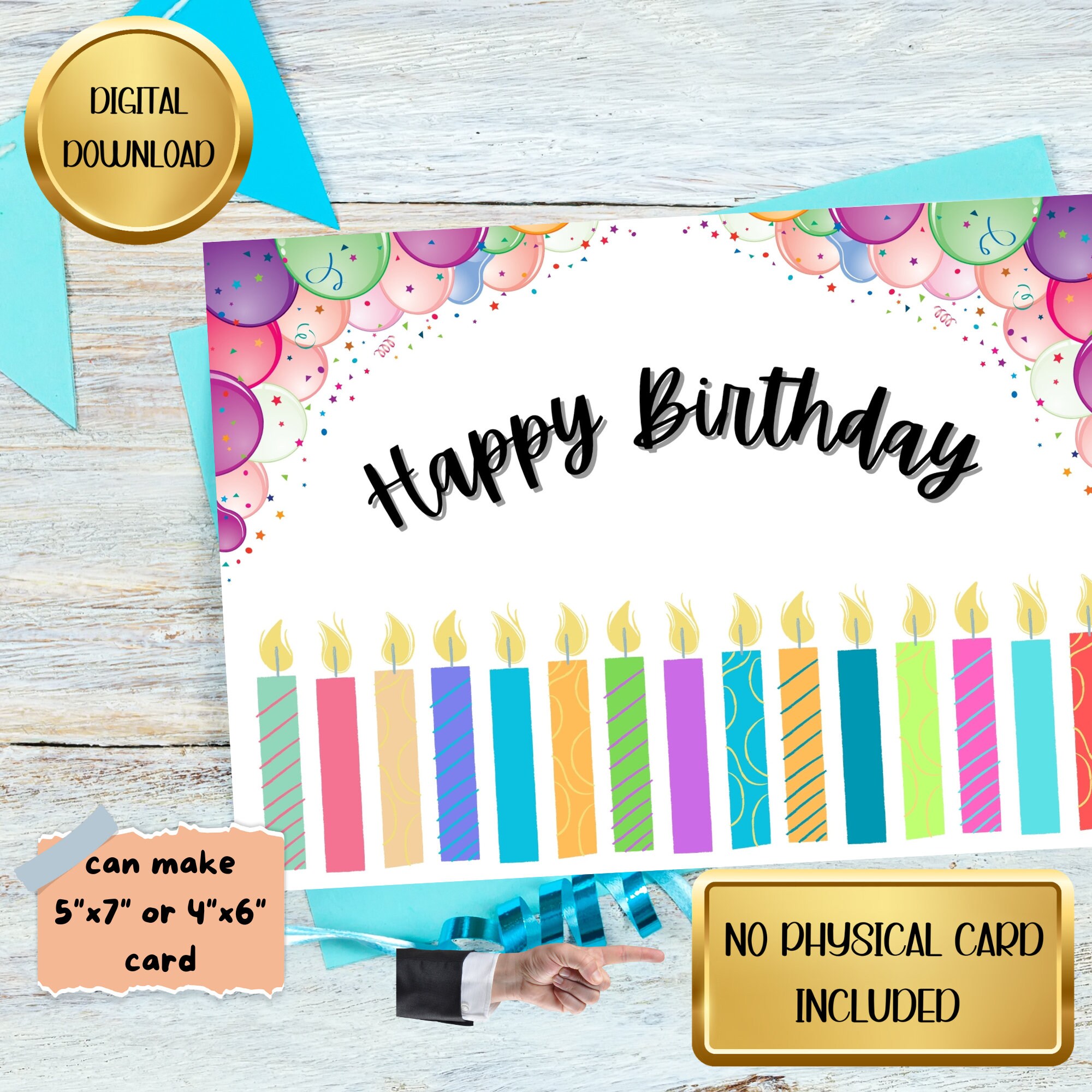 Print at Home Birthday Card Digital Download Printable DIY - Etsy