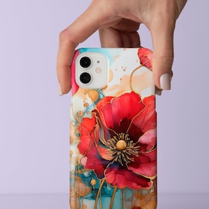 Custom & Special Red Poppies, Watercolor Custom Design Phone Case for ...