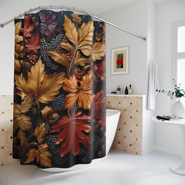 Fall Shower Curtain - Etsy