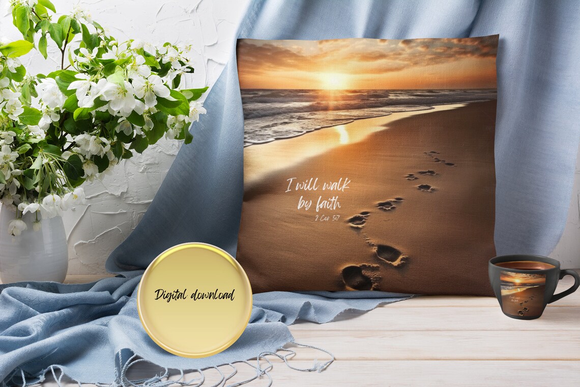 Walk in Faith Digital JPG Download, Scripture Quote, Scripture Wall Art ...