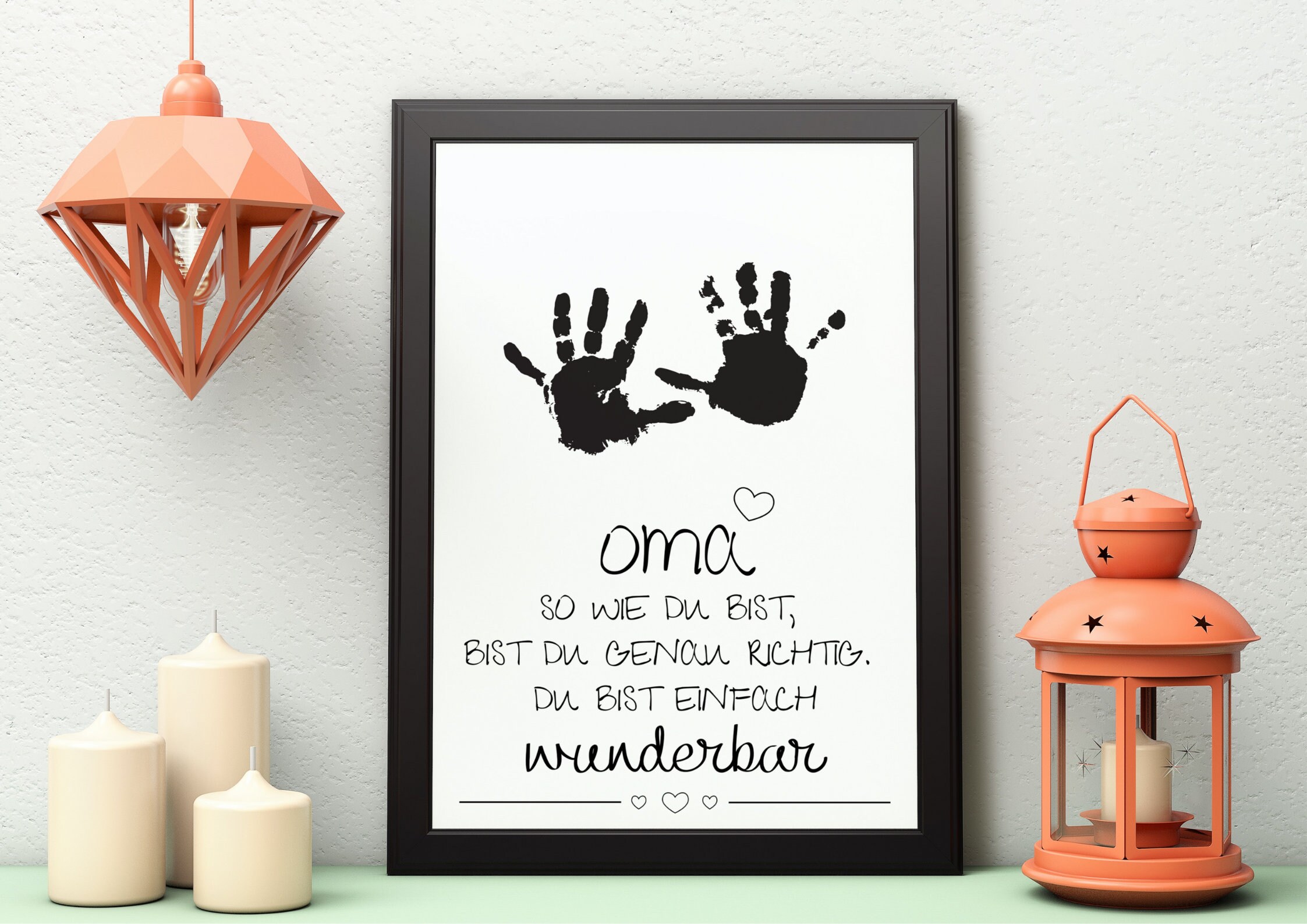 Handabdruck Poster für Oma - Fußabdruck - Geschenk von Kindern ...