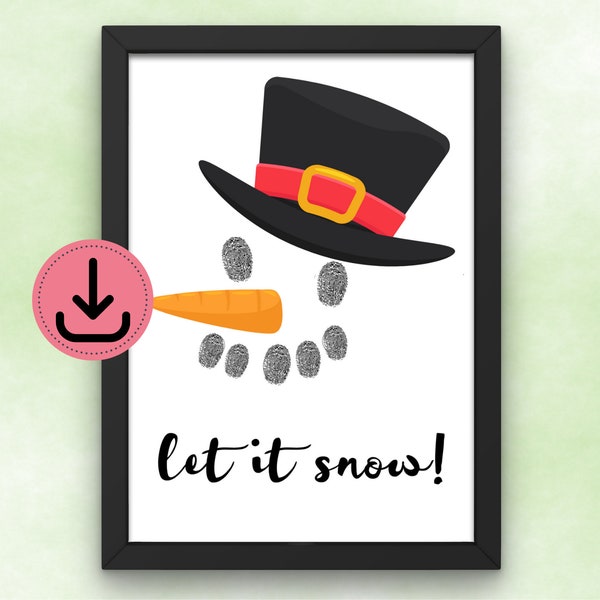 Snowman Handprint Art - Etsy