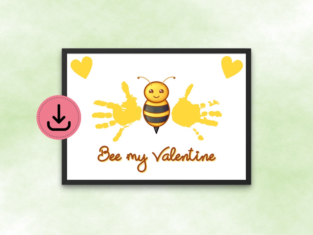 Handprint Butterfly Valentine's Day - Bee My Valentine - Gift From ...