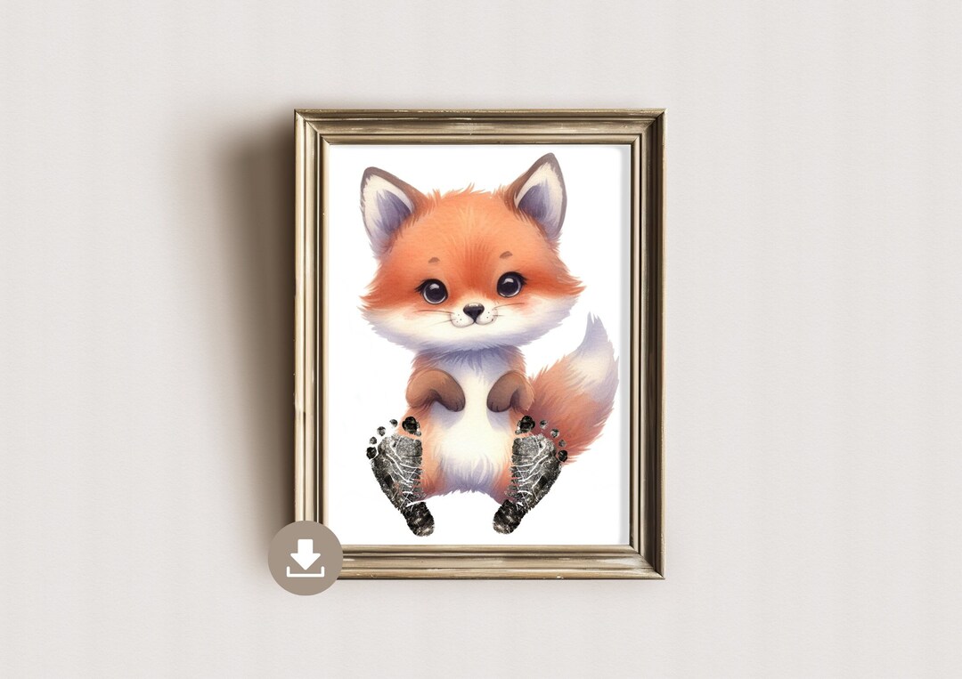 Baby Footprint Picture Fox Footprints Newborn Baby Gift for Birth Gift ...
