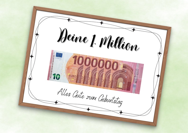 Deine Erste Million Geldgeschenk - zum direkt ausdrucken - last Minute ...