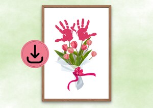 DIY Handprint Balloons Birthday Card DIY Card Gift Memory Keepsake Gift ...