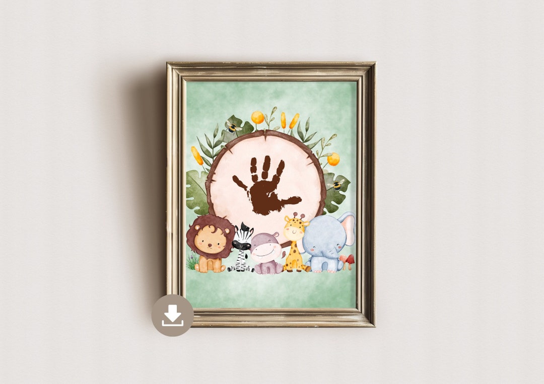 Handprint Picture of Tree Trunk and Forest Animals - DIN A4 - Gift From ...