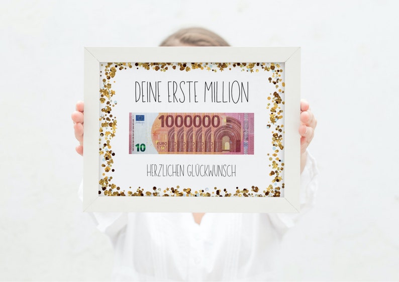 Deine Erste Million Geldgeschenk - zum direkt ausdrucken - last Minute geschenk - DIY - digital ...