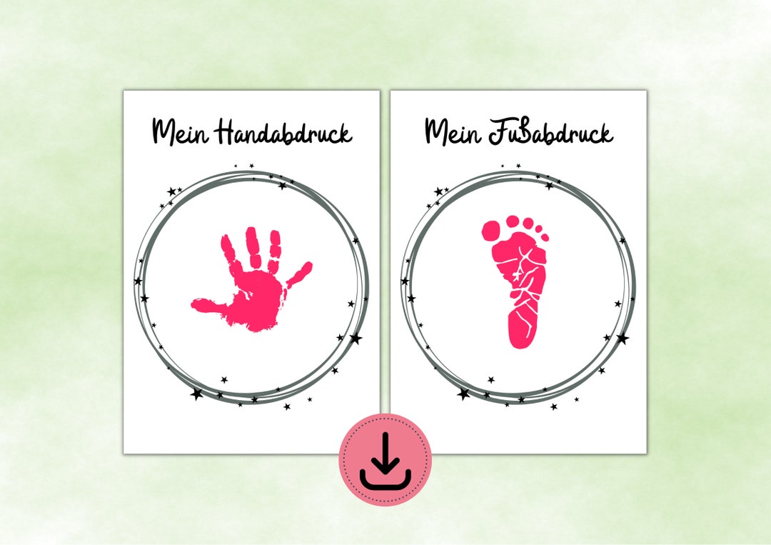 My Handprint My Footprint A5 Poster Set of 2 Baby Keepsake Remembrance ...