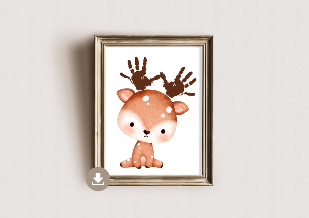 Handprint Picture Reindeer/deer/rudolf Gift From Children Christmas ...