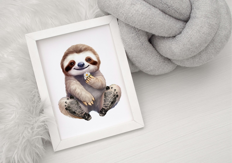 Baby Footprint Picture Sloth Footprints Newborn Baby Gift for Birth ...