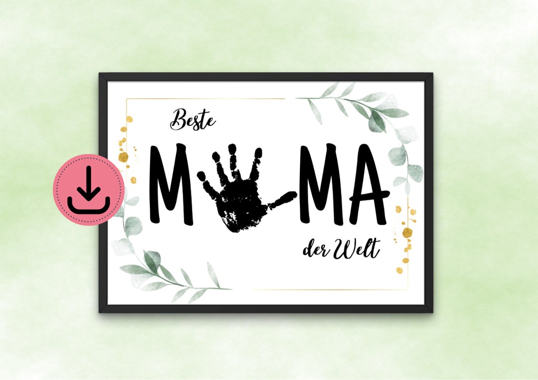 Best Mom in the World Handprint Picture Gift From Child/baby Mother's ...