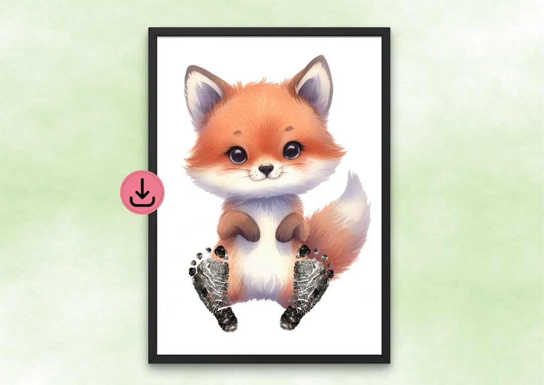 Baby Fußabdruck Bild Fuchs Fußabdrücke Neugeborenes Babygeschenk zur ...