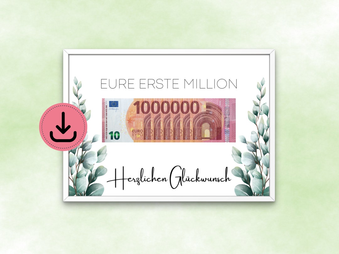 Your First Million Dollar Cash Gift to Print Directly - Wedding Gift ...