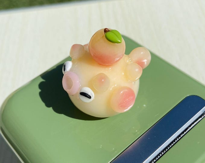 Peach Puffer Fish Desk Friend Polymer Clay Desk Friends Artisan Desk ...
