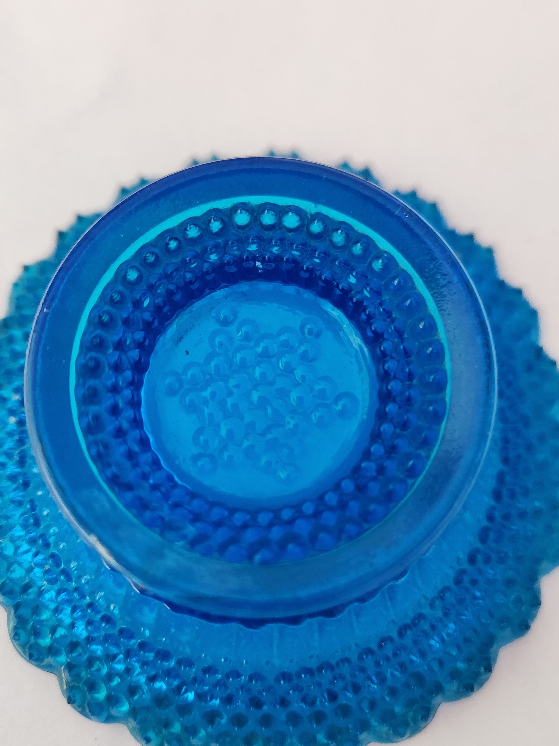 Vintage GORGEOUS Blue Small Glass Dish SO PRETTY - Etsy