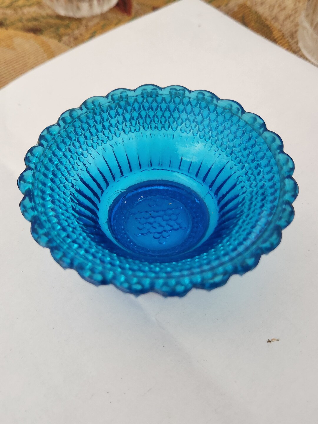 Vintage GORGEOUS Blue Small Glass Dish SO PRETTY! - Etsy