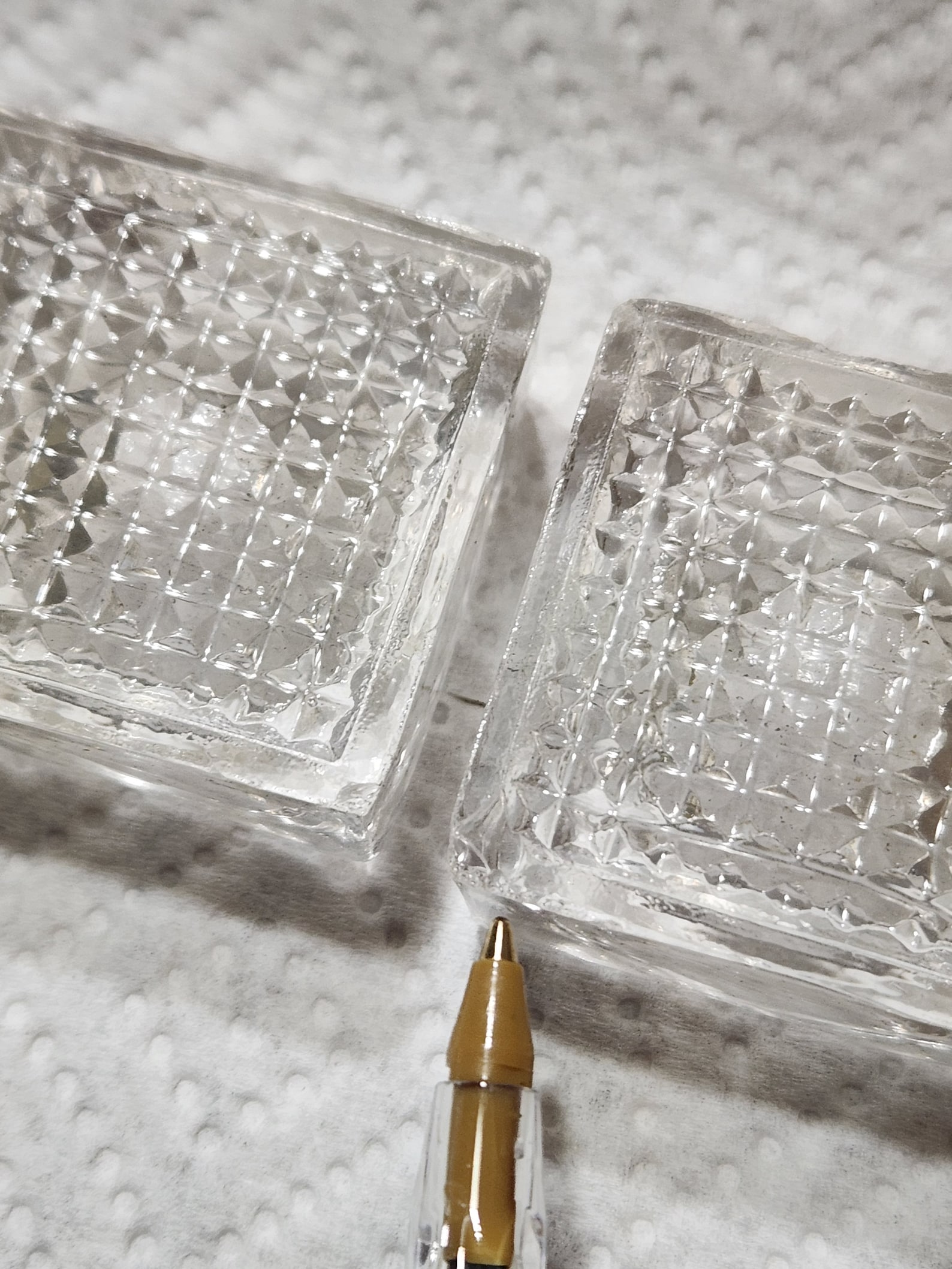Vintage GORGEOUS 2 Small Glass Pieces for Salt, Candles? SO PRETTY! - Etsy