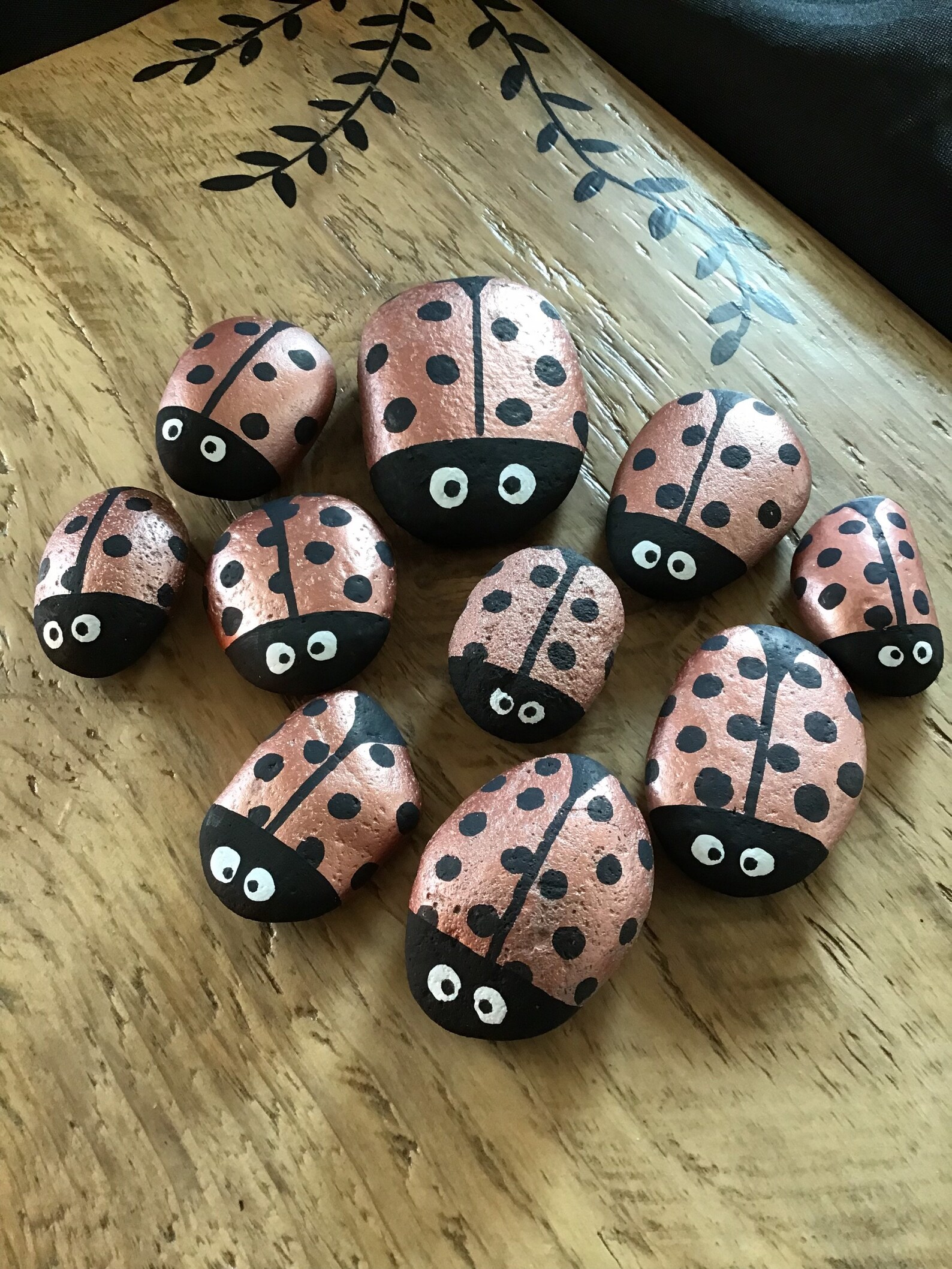 Ladybug Rocks Beach Rocks Hand Painted Ladybugs Ladybug Gift Set of 10 ...