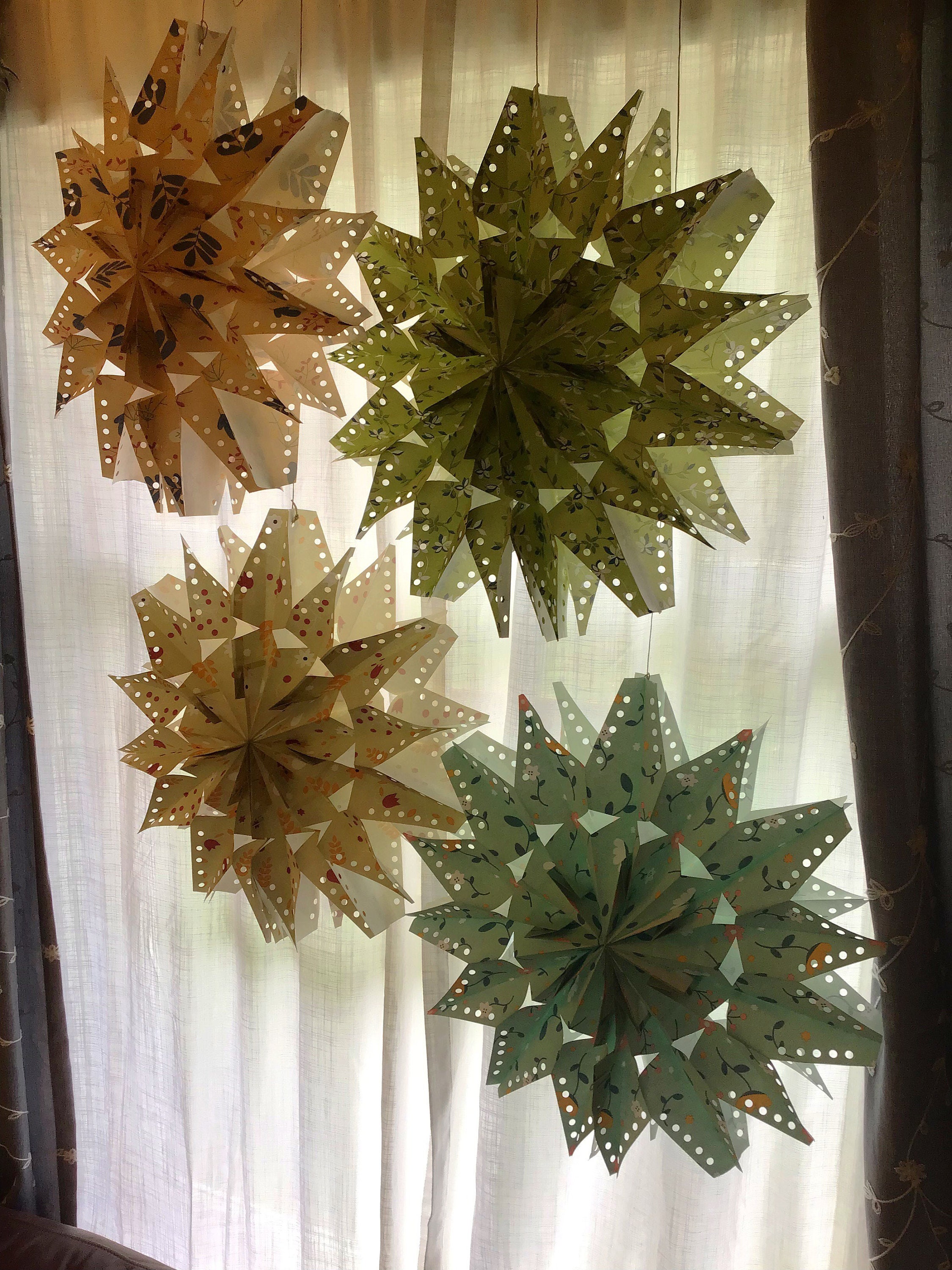 Paper Bag Stars Floral | Colorful Paper Bag Stars | Reusable | Spring ...