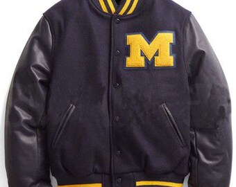 Michigan Varsity Jacket - Etsy