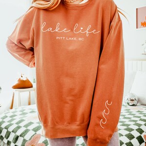 Personalized Lake Life Comfort Colors Sweatshirt Sleeve Print, Custom ...