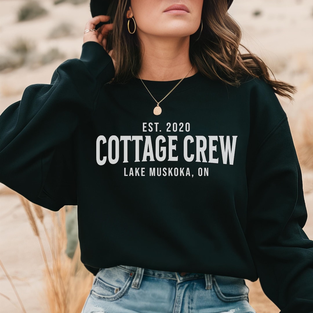 Custom Cottage Crew Sweatshirt, Personalized Cabin Crewneck, Cottage ...