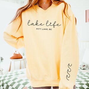 Personalized Lake Life Comfort Colors Sweatshirt Sleeve Print, Custom ...