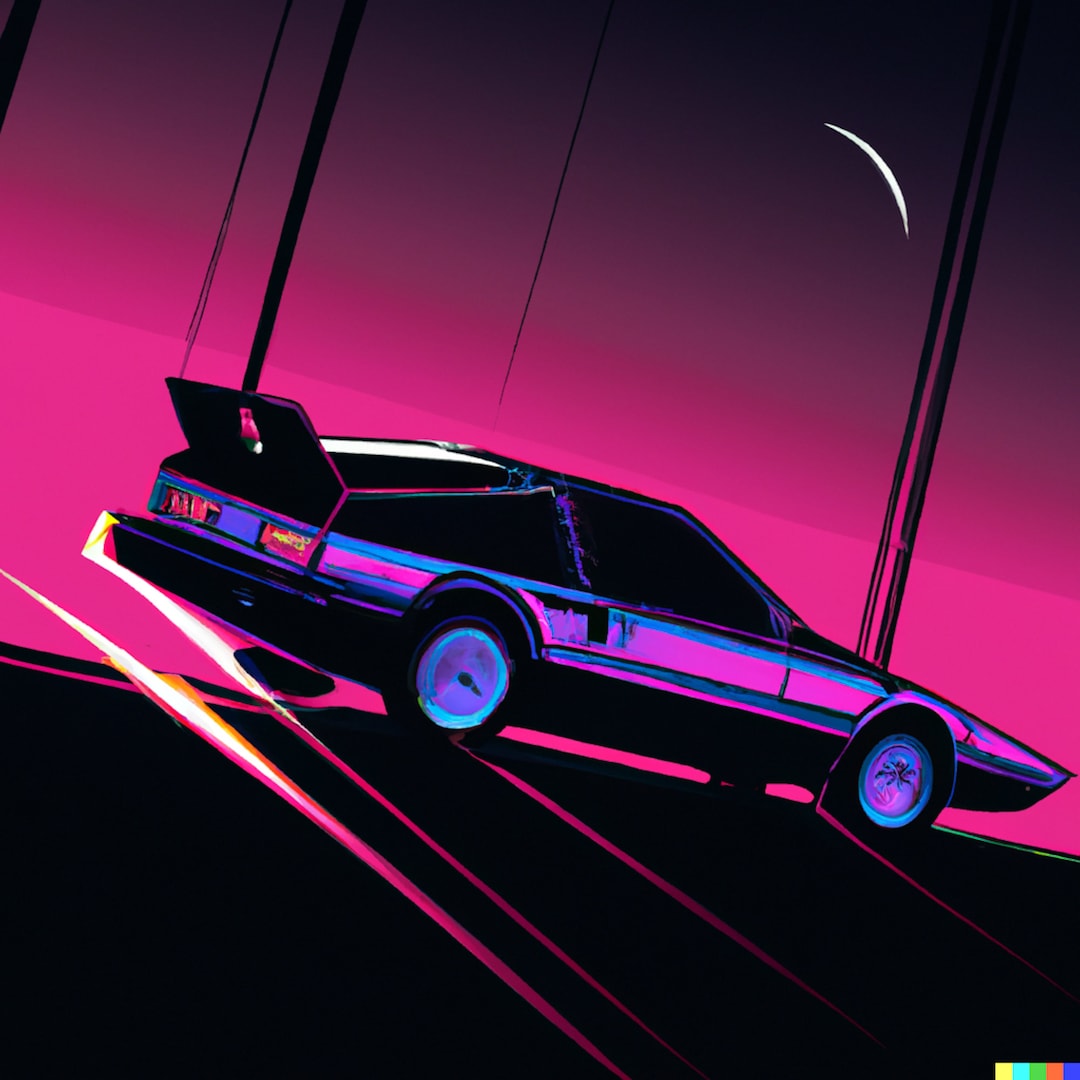 Synthwave Sports Car Poster - Etsy
