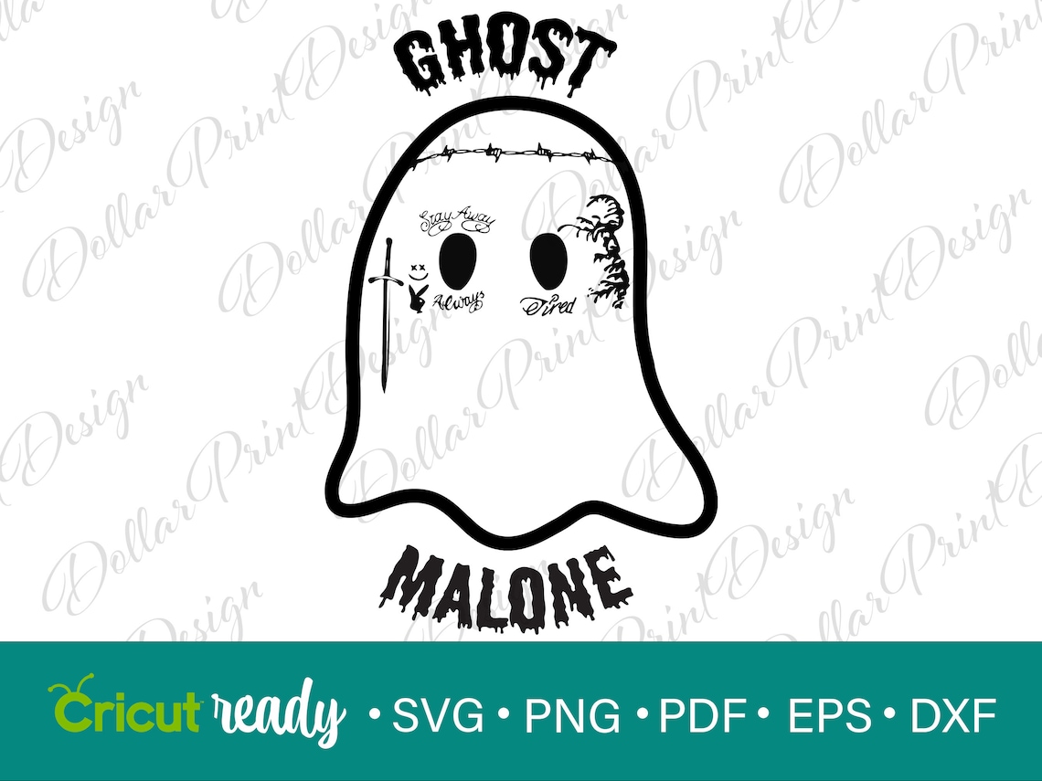 Ghost Malone SVG, Post Malone Svg, Ghost Malone Png, Cute Ghost Svg, Post Malone Svg, Post ...