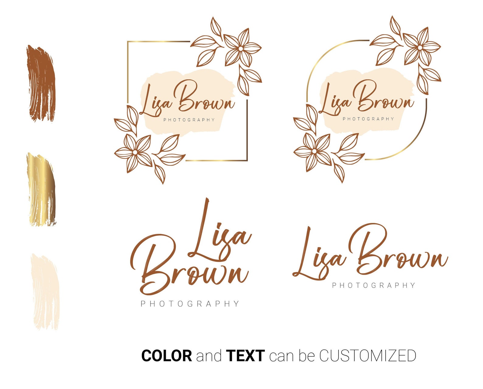 Custom Floral Logo Design, Eucalyptus Photography Boutique Shop Logo ...