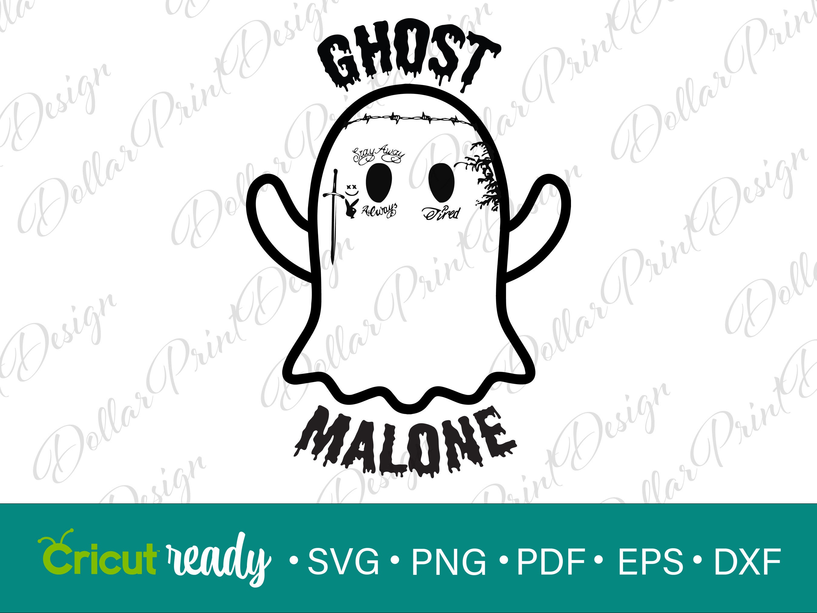 Ghost Malone Spooky Ghost Png, Cute Ghost Svg, Post Malone Svg, Post ...