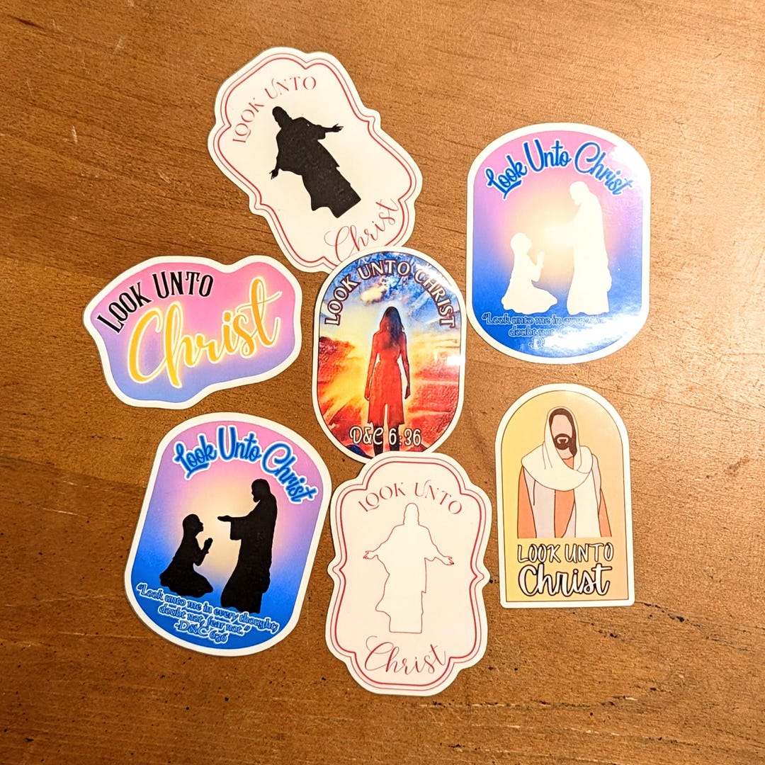 Look Unto Christ D&C 6:36 LDS Youth Theme 2025 Water Bottle Sticker ...