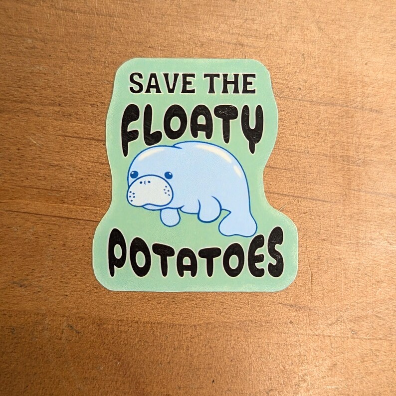 Save the Floaty Potatoes Sticker Water Bottle Sticker Laptop Decal - Etsy