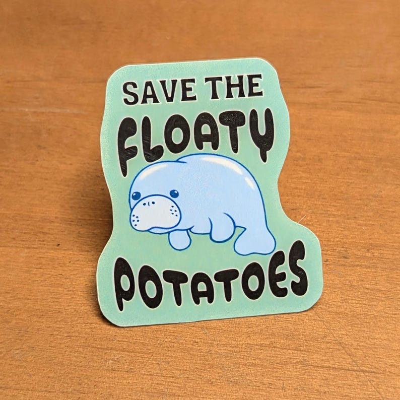 Save the Floaty Potatoes Sticker Water Bottle Sticker Laptop Decal - Etsy