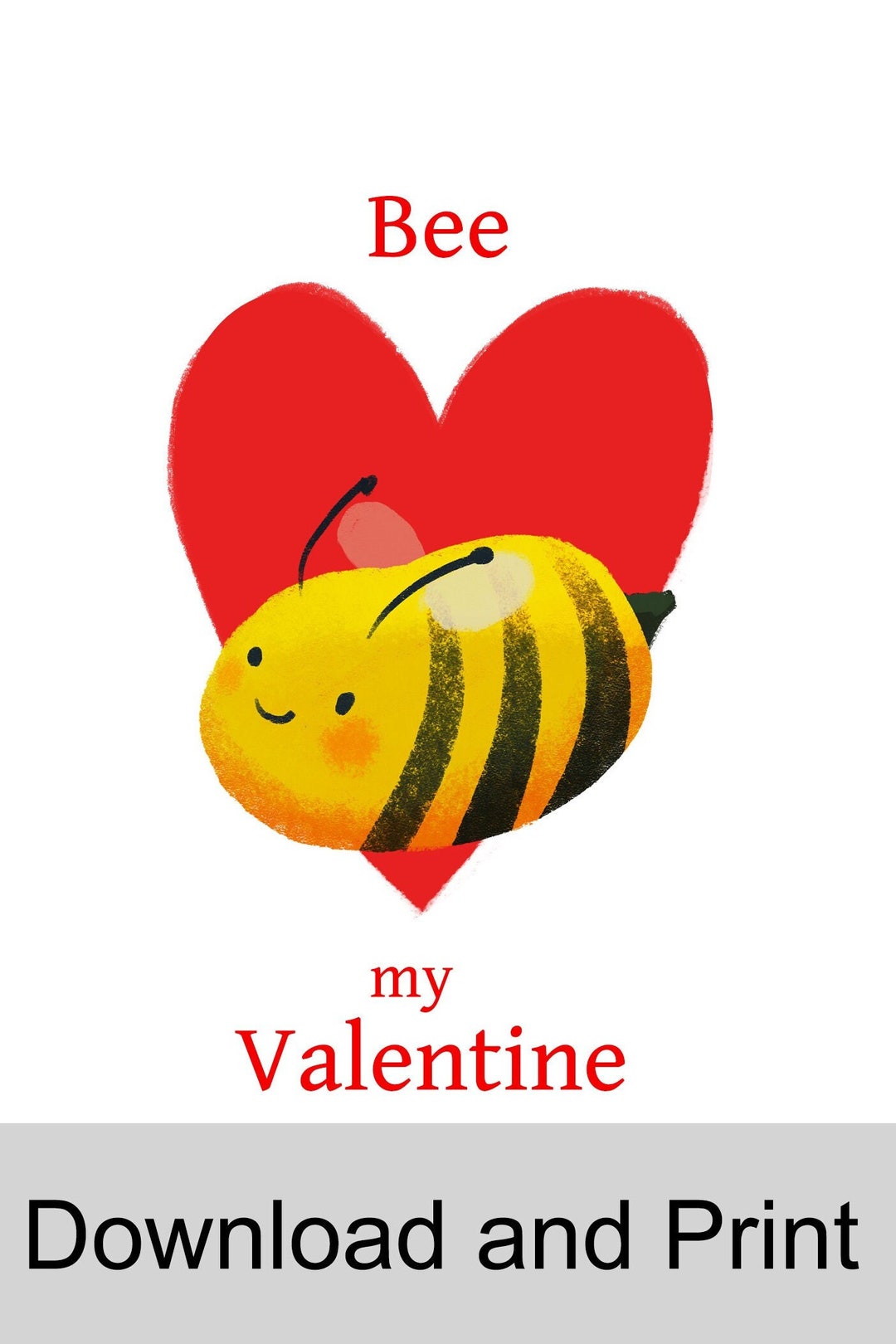 Valentines Day Card for Her Valentines Day Card Kid Printable Cute ...