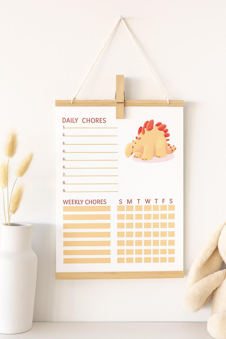 Editable Dino Chore Chart – Fun Printable Responsibility Chart for ...